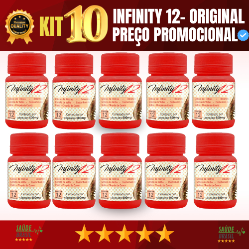 Kit Com 10 Unidades Infinity 12 Original - Suplemento Alimentar para ...