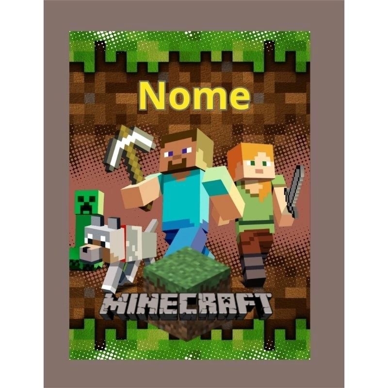 Adesivo Para Capa De Caderno Minecraft Personalizado | Shopee Brasil