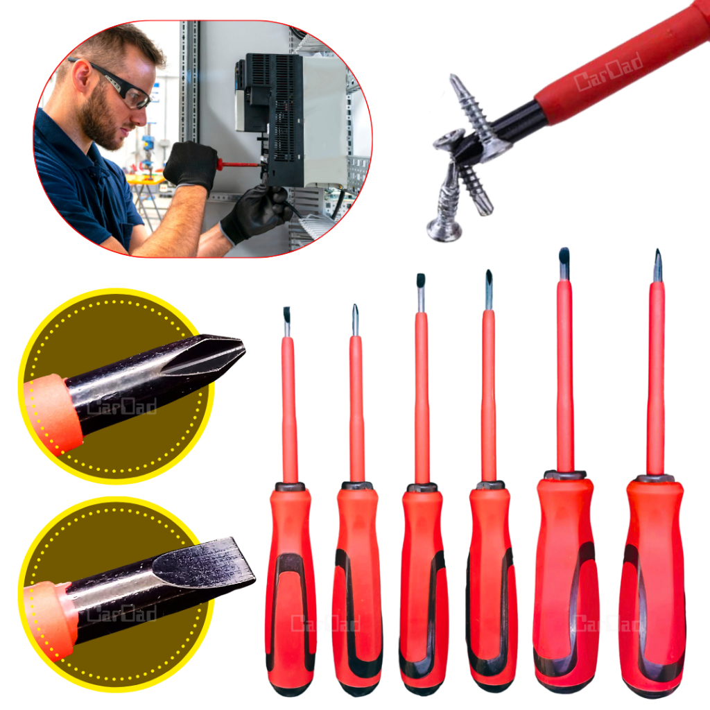 Jogo Chave Fenda E Philips Isolada Eletricista 6 Pçs Imã Nf | Shopee Brasil