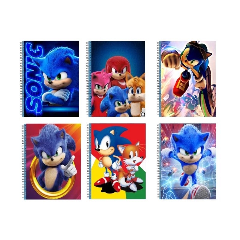 Kit 6 Adesivos Para Capa De Caderno Sonic Personalizado | Shopee Brasil