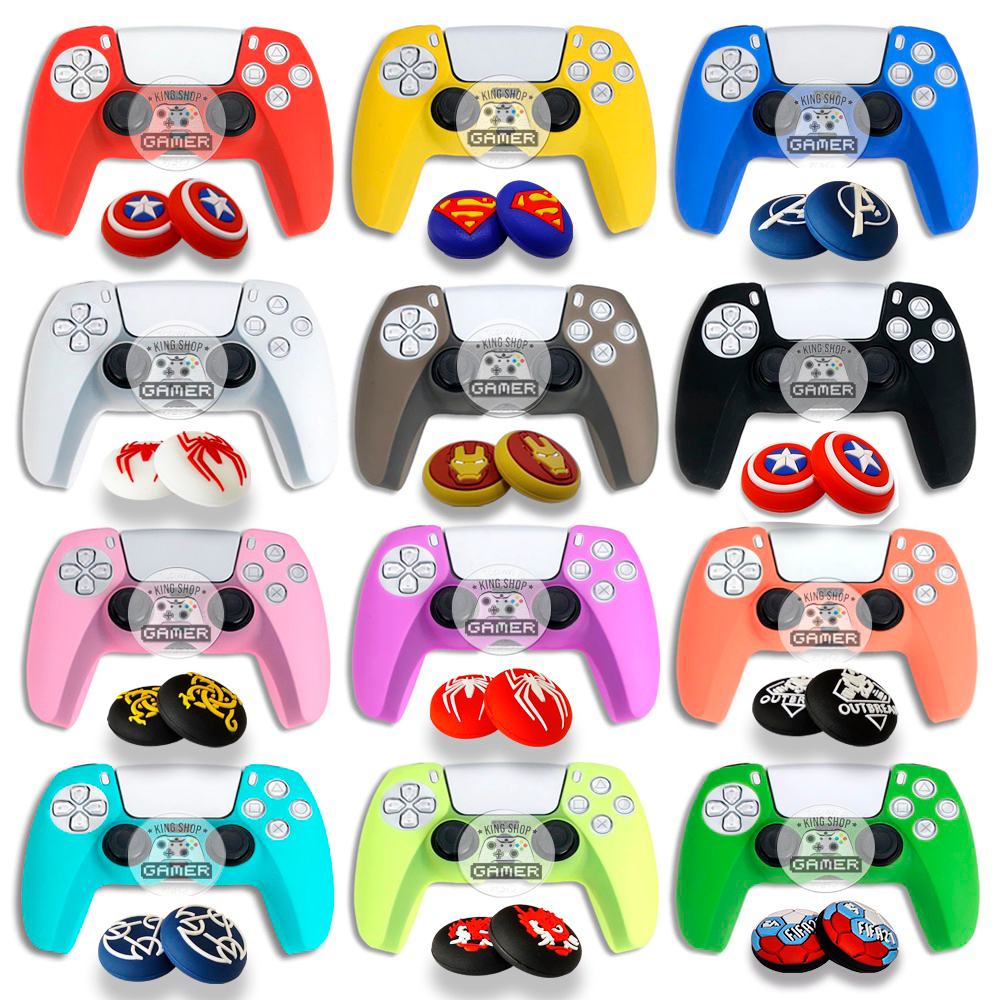1 Capa Case De Silicone Controle Ps5 + 2 Grips Premium | Shopee Brasil