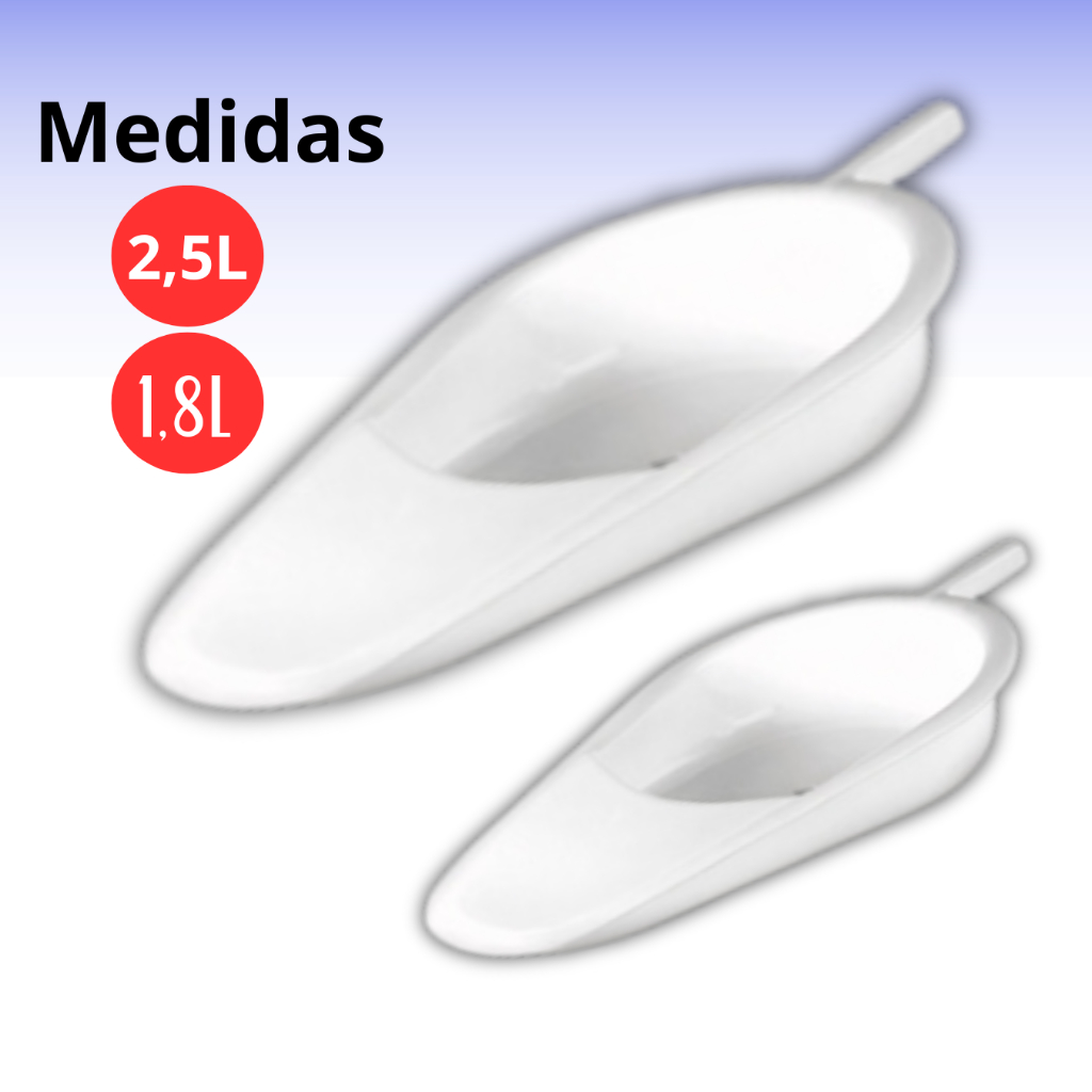 Comadre Plástica Grande Estilo Pá 1,8Litros Penico Hospitalar Para ...