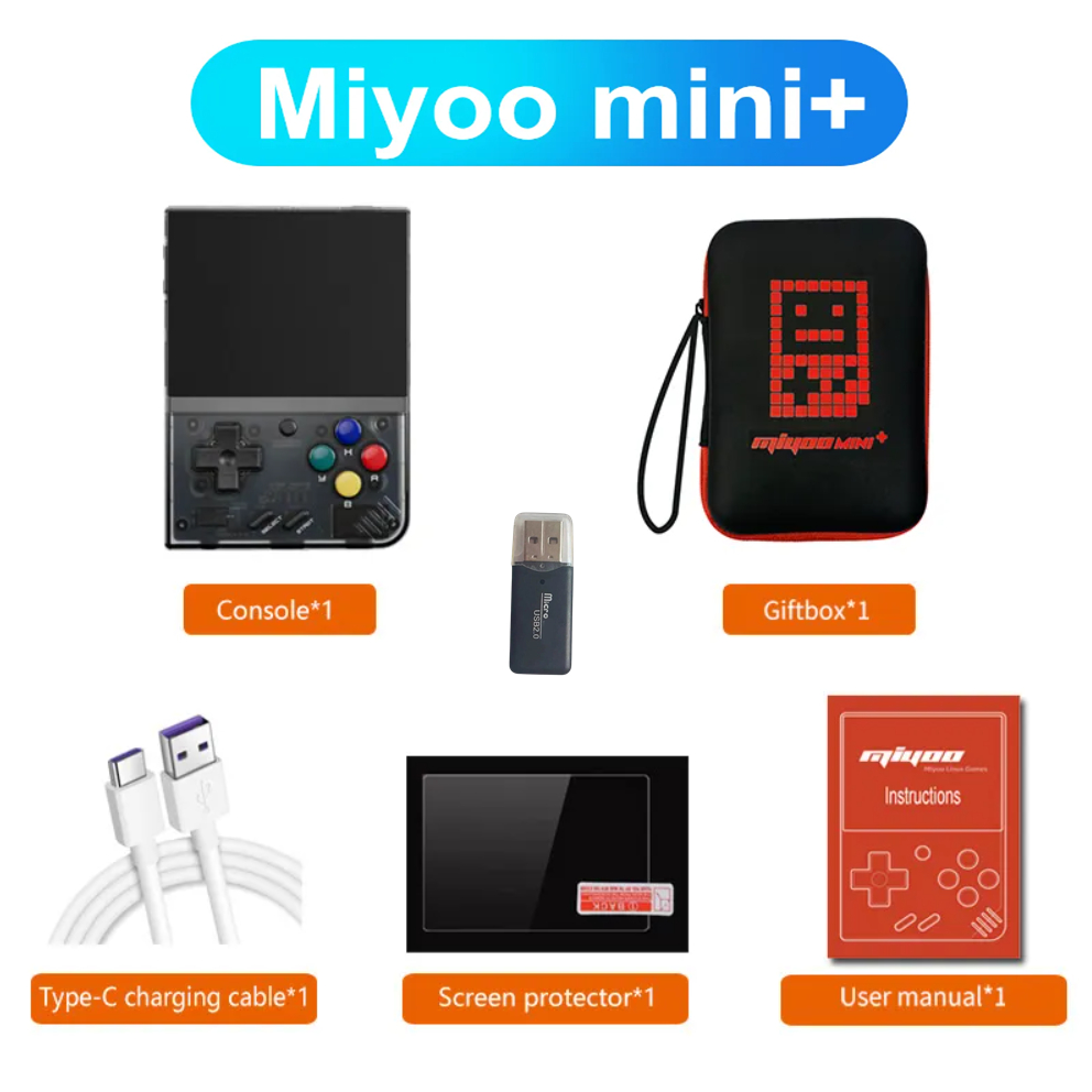 Console Portátil Miyoo Mini Plus NOVO Preto 64GB + Brinde Case | Shopee ...