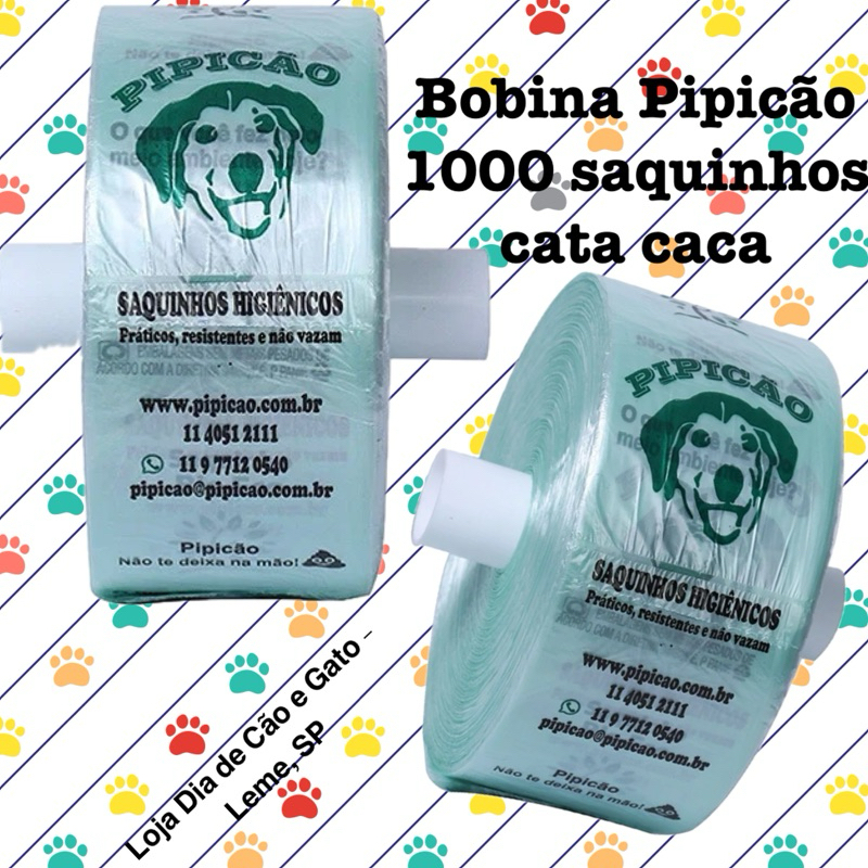 Kit de 1000 a 3000 Saquinhos Higiênico Biodegradável Cata Caca Coletor ...