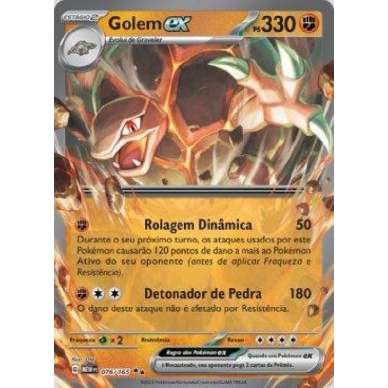Pokemon TCG Original Golem ex (076/165) | Shopee Brasil
