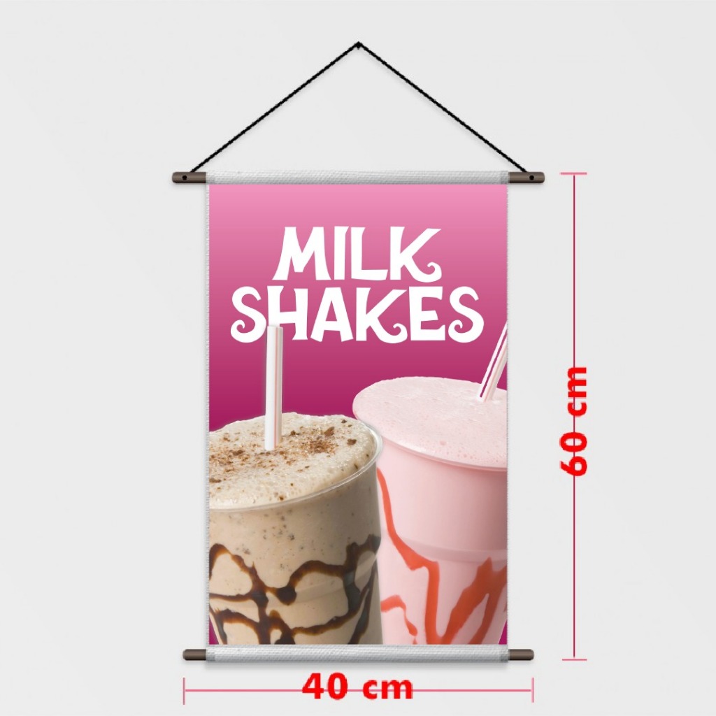 Banner Faixa Lona para Divulgação de Milk Shake 40 cm X 60 cm | Shopee ...