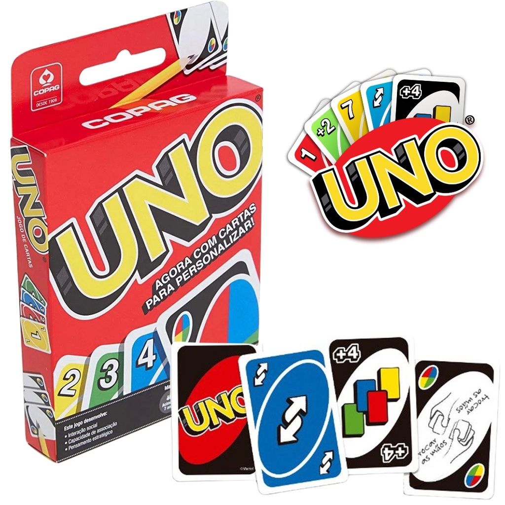 UNO Jogo Baralho De 114 Cartas Clássico Infantil Juvenil Original Mattel. | Shopee Brasil