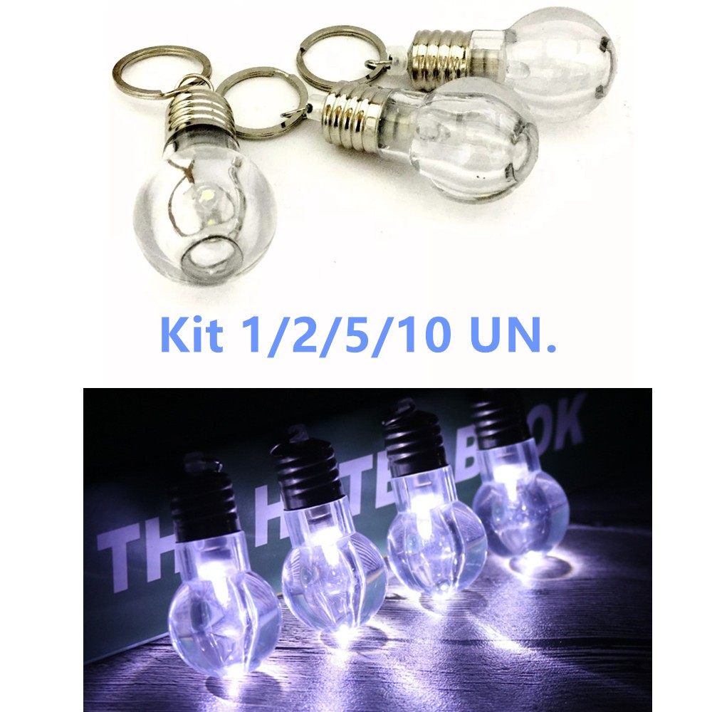 Kit 60 / 120 Chaveiro Mini Lampada Led Luz Branca Para Lembrançinha ...