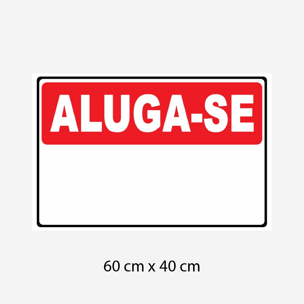 Painel Placa de Aluga-Se com 60 cm X 40 cm | Shopee Brasil