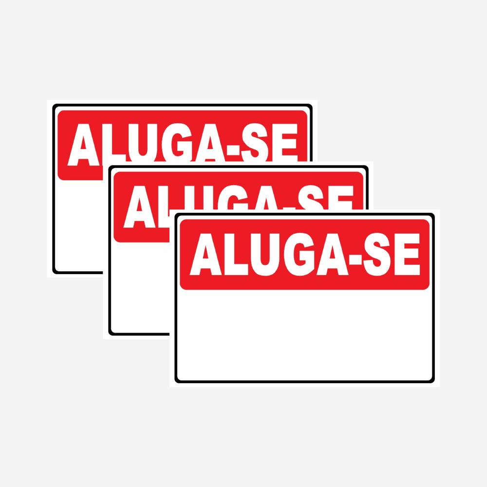 Kit com 3 Painel Placa de Aluga-Se com 60 cm X 40 cm | Shopee Brasil