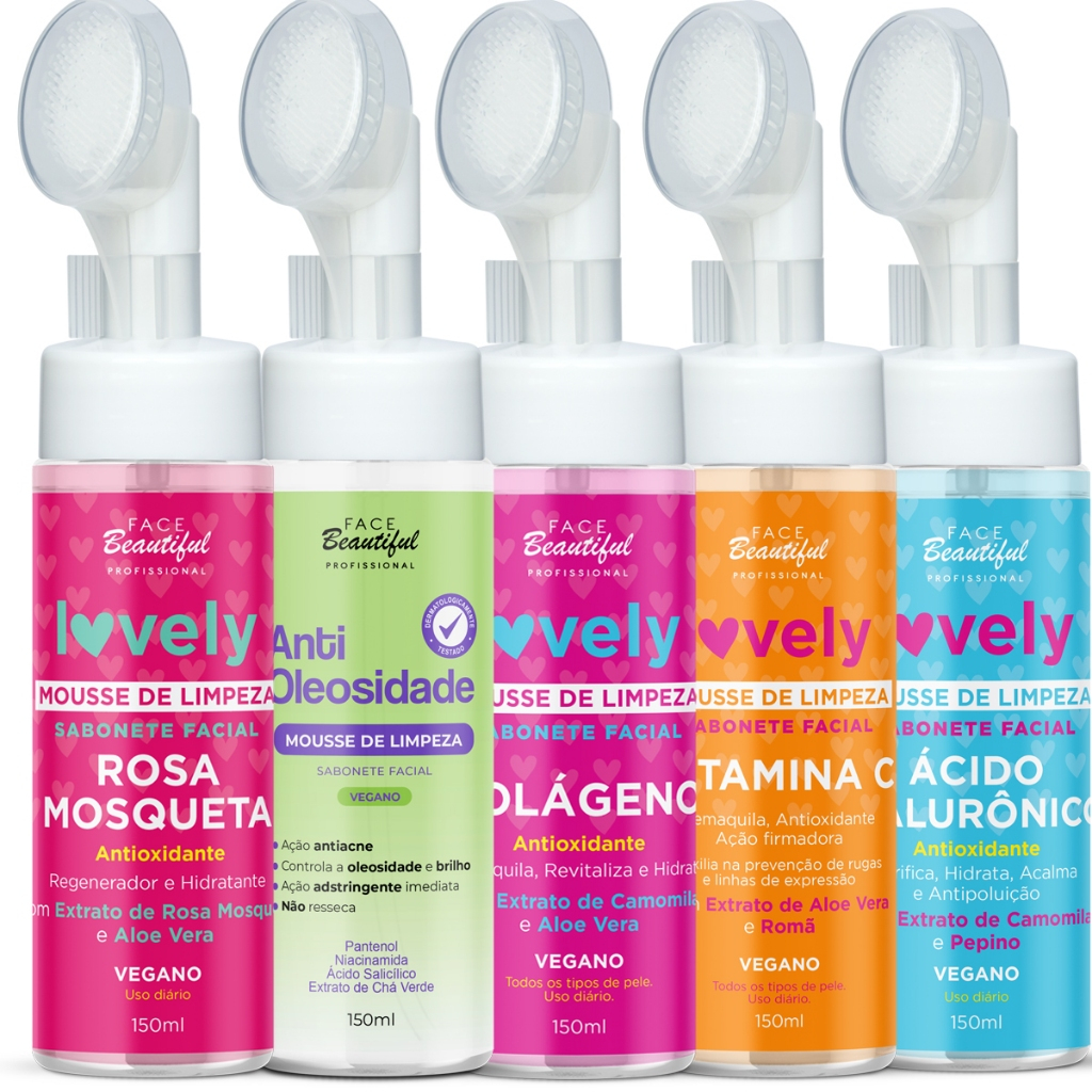 Mousse Facial Sabonete de Limpeza Com Aplicador Face Beautiful 150ml ...