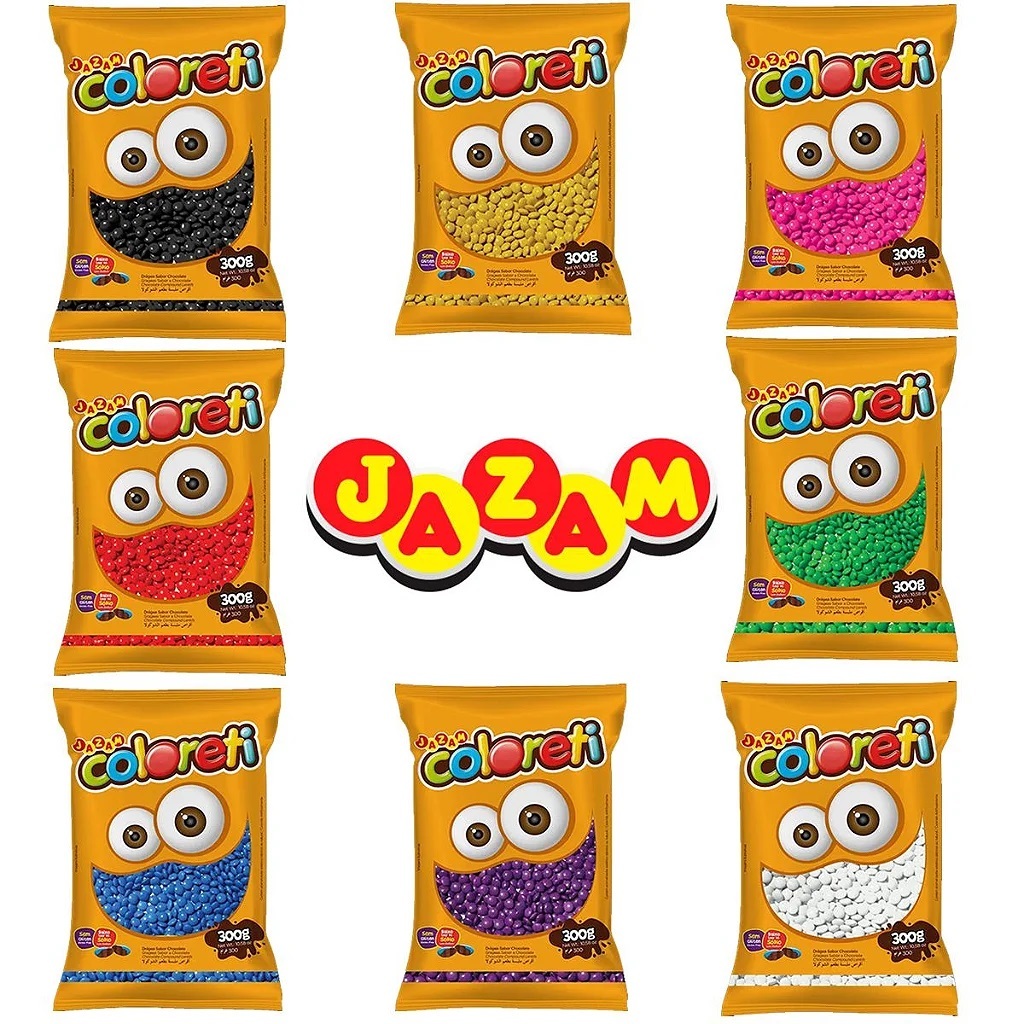 Kit 2 Confeitos de Chocolate Coloreti 2x300g Escolha as Cores - Jazam ...