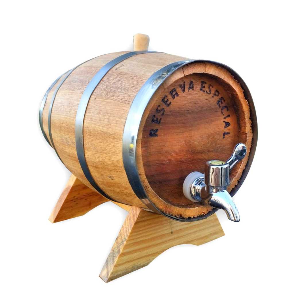 Barril Tonel Corote Carvalho Nacional 3 litros Cachaça Pinga Whisky ...