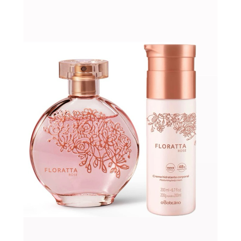 kit Presente Floratta Rose: Desodorante Colônia 75ml + Creme Hidratante ...