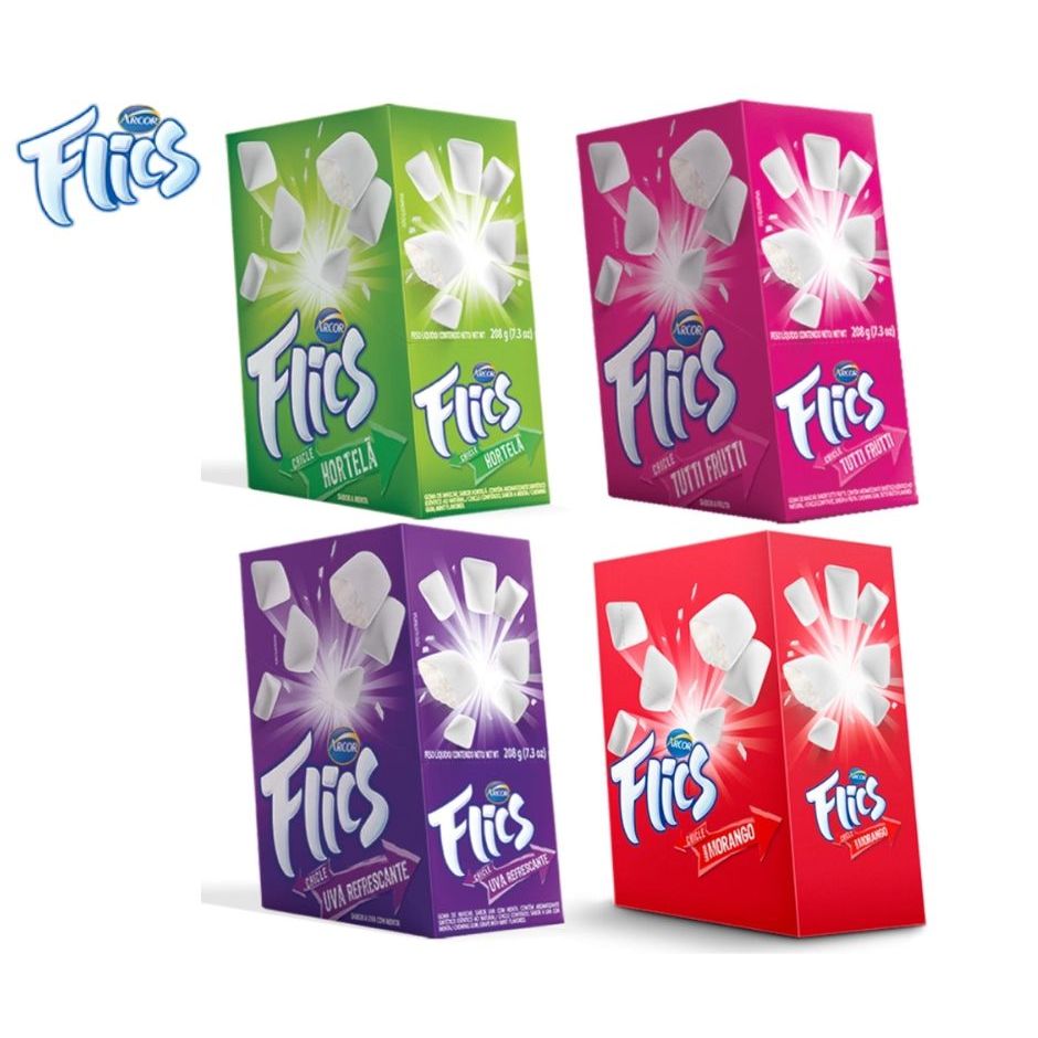Chicle Flics C/12 Cartela – Arcor | Shopee Brasil