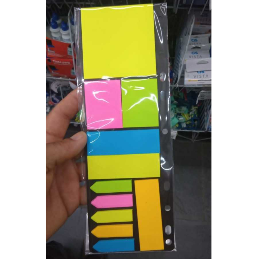 Kit Bloco De Papel De Anotação 220 folhas , Post It E Marca Pagina Fita ...