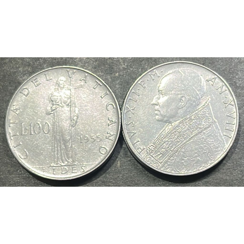 Moeda do Vaticano - 100 liras - 1955 / 1956 / 1957 ou 1958 | Shopee Brasil