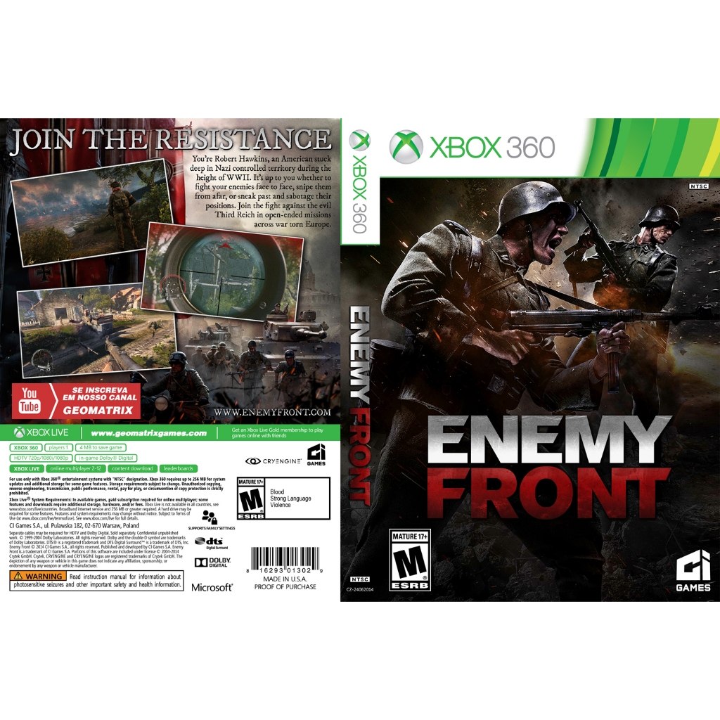 Enemy Front para Xbox 360Lt com capa | Shopee Brasil