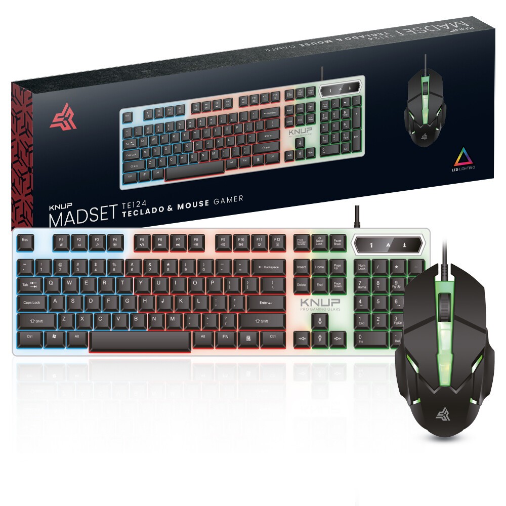 Kit Teclado e Mouse Gamer com Fio e Led RGB KNUP - KP-TE124 | Shopee Brasil
