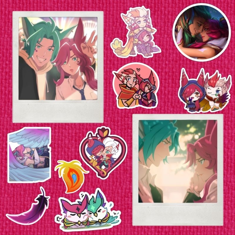 kit stickers e polaroids league of legends rakan e xayah lol | Shopee ...