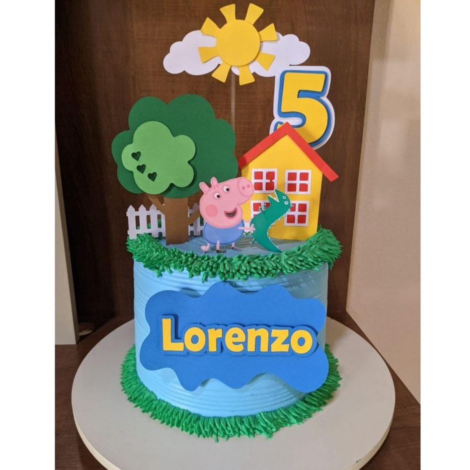 Topo de bolo irmão da peppa pig - George Pig - personalizado nome e ...