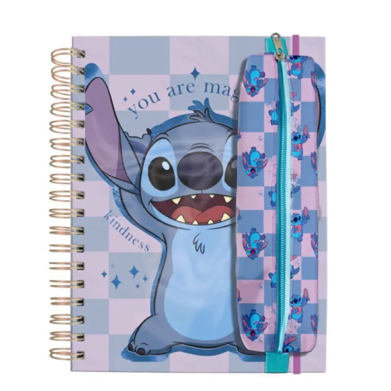 Estojo Escolar Disney Stitch Com Elástico Para Fixar em Caderno Dac ...