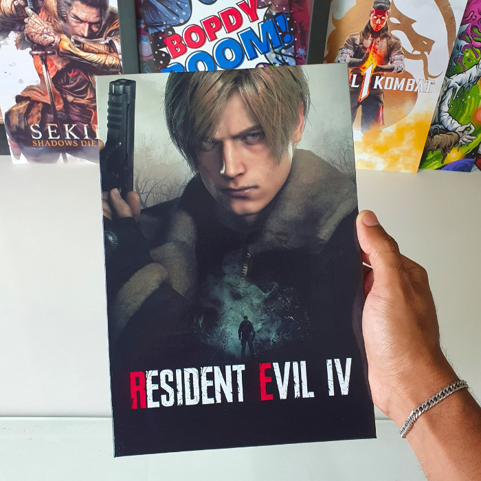 Resident Evil 4 Placa decorativa mdf quadro decoração parede presente ...