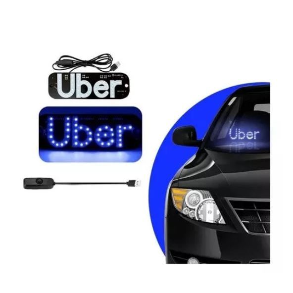 Placa Para Carro Led Letreiro Motorista De Aplicativo Uber | Shopee Brasil