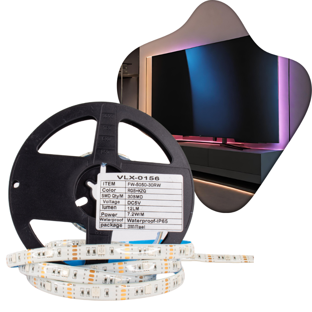 Fita Led 5050 IP65 Colorida Usb 3 Metros 2 Metros Sensor Ritmico Com ...