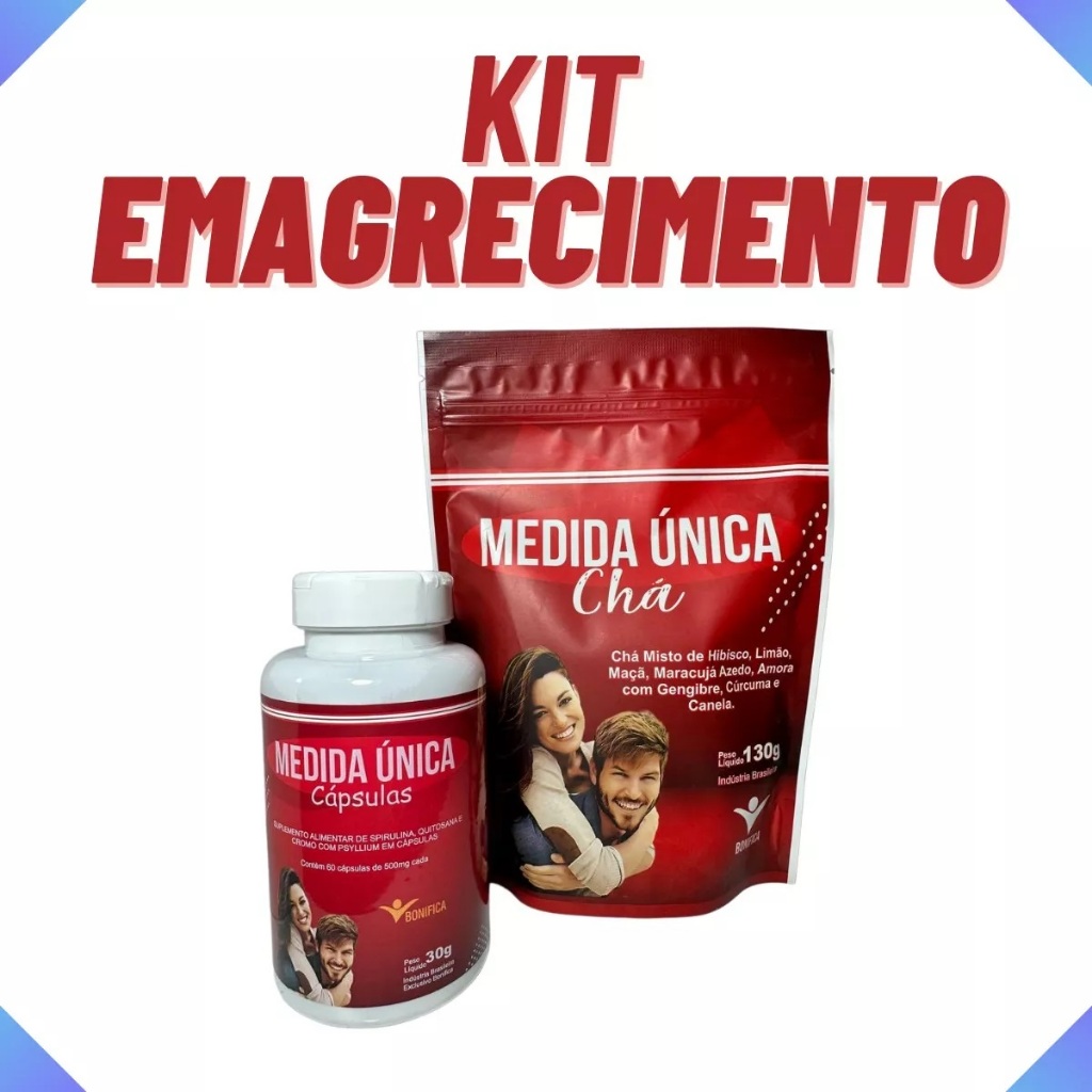 Kit Emagrecedor Chá e Cápsulas Medida Única Bonifica - 100% Natural ...