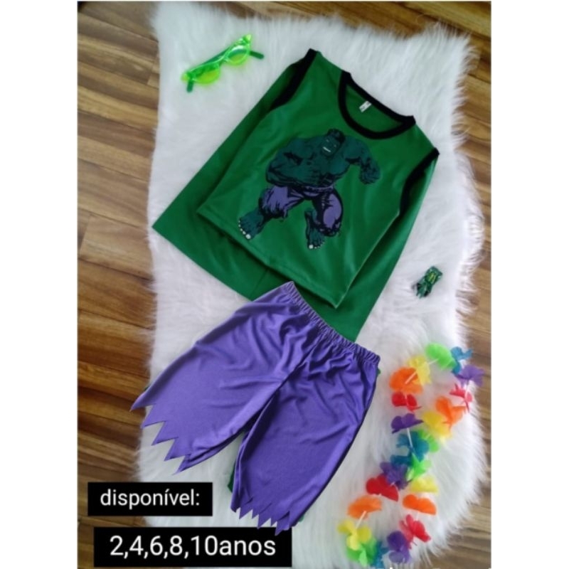 FANTASIA COM CAPA HULK CARNAVAL 2024 | Shopee Brasil
