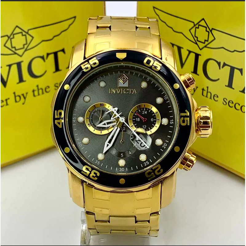 Relógio Invicta Pro Driver dourado preto c/caixa a prova d’água ...