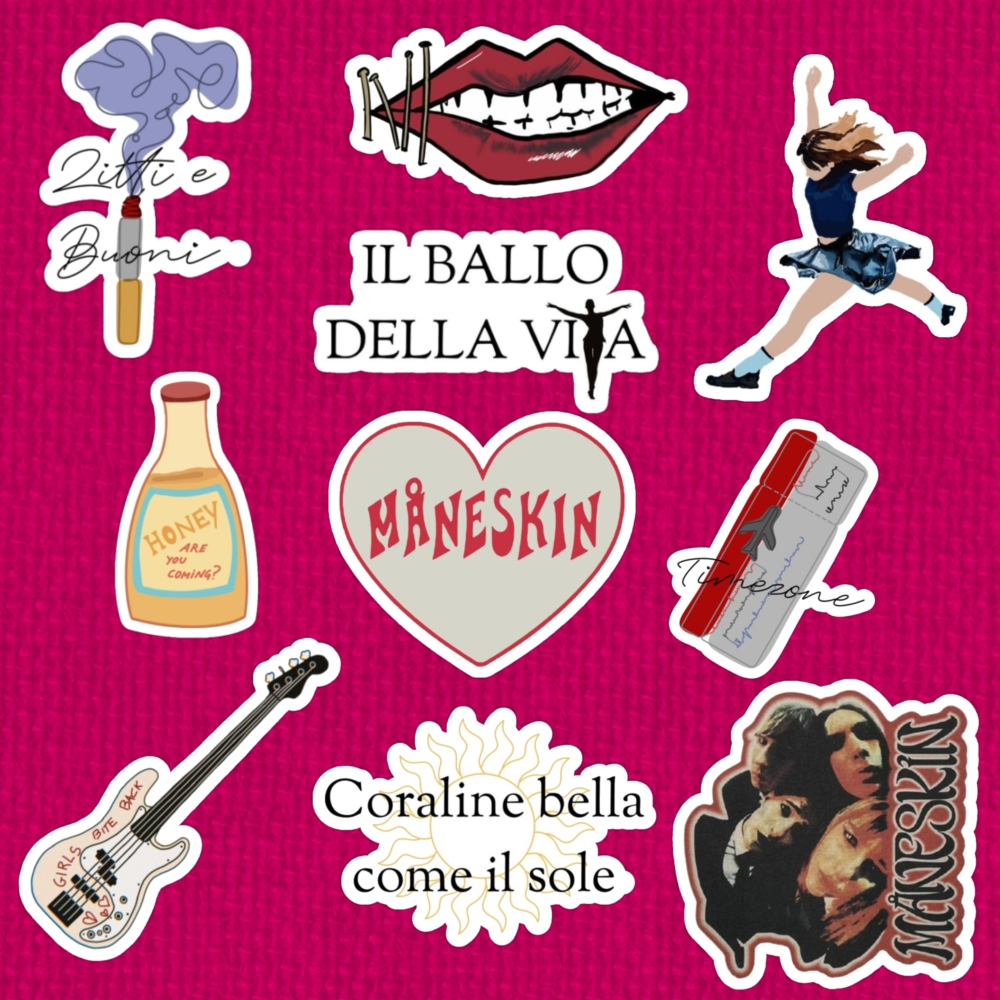 kit stickers adesivos maneskin damiano victoria ethan thomas | Shopee ...