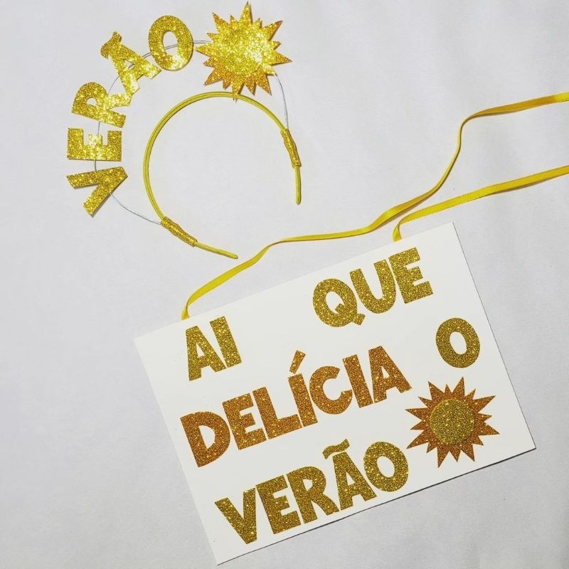 Fantasia Carnaval Casal Tiara Plaquinha Ai que delícia o verão | Shopee ...