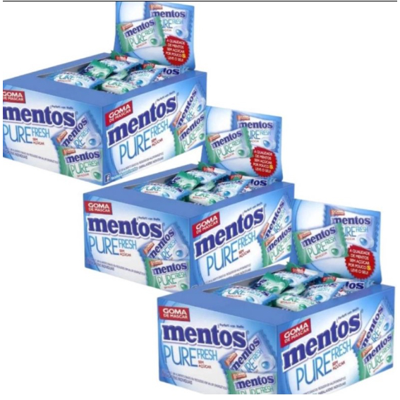 Kit 3x Mentos Pure Fresh Sortido c/60 - Mentos Chiclete Mentos Chicle ...