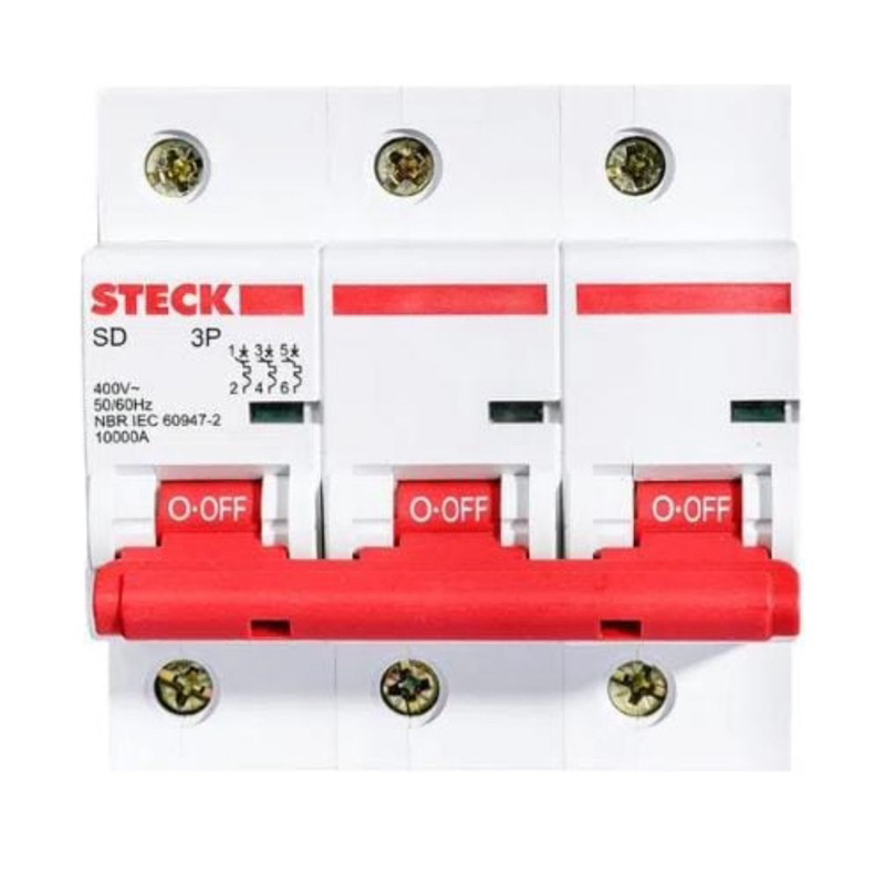 Disjuntor Trifásico 100A 3P CURVA C 10KA Steck SDD3C100 | Shopee Brasil