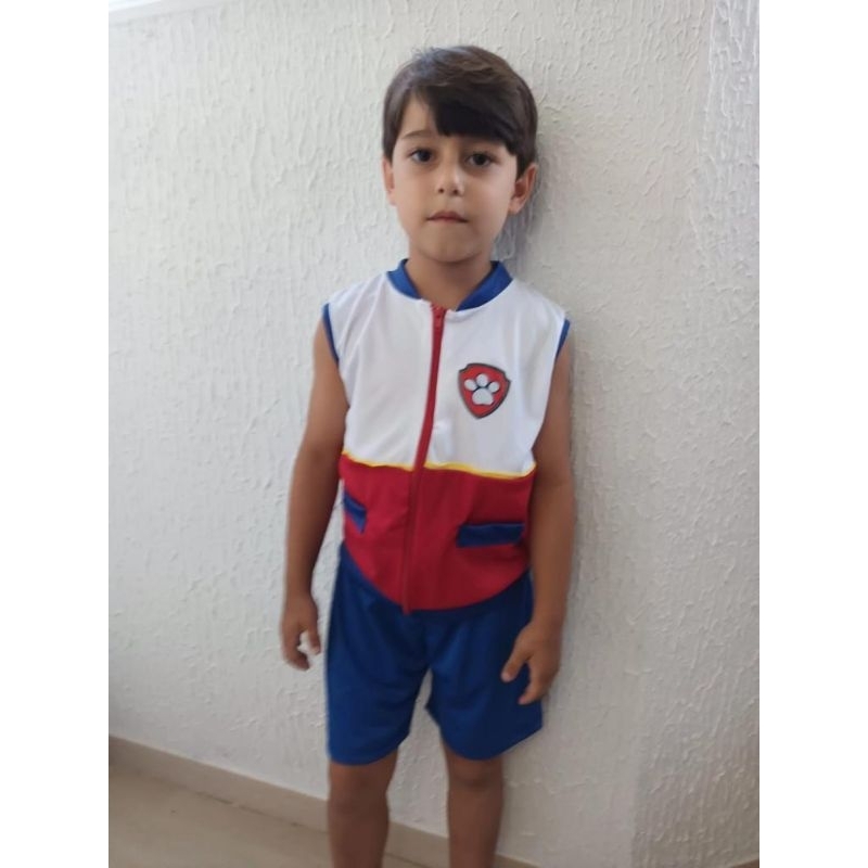Fantasia Roupa Infantil Colete E Short Patrulha Canina Menino Rider