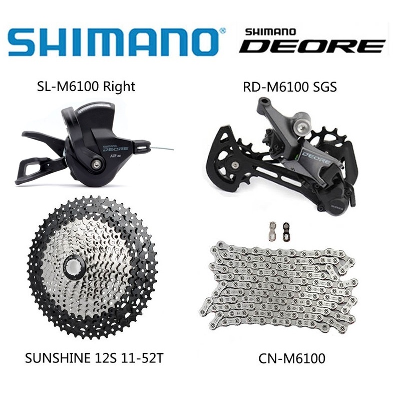 KIT Shimano Deore 12S-52T Silver Groupset Mountain Bike | Shopee Brasil