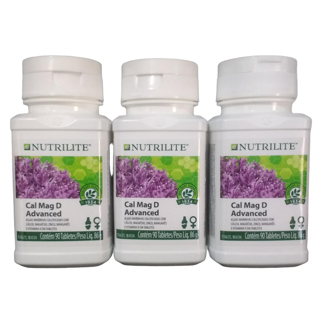 Kit 3 Cal Mag D Advanced 90 tabletes cada Nutrilite Amway | Shopee Brasil