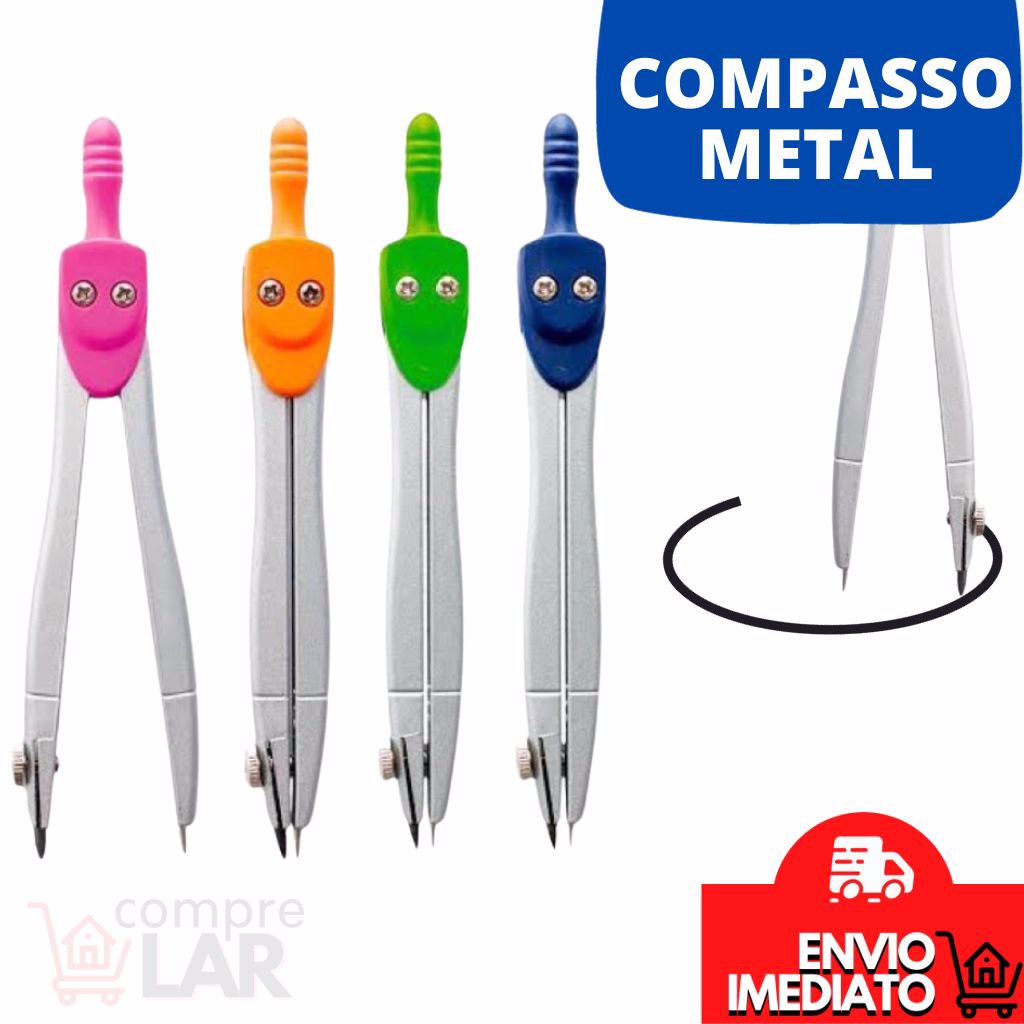 Compasso Escolar Metal Colorido | Shopee Brasil