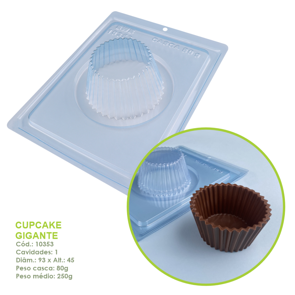 Forma Cupcake BWB - Forma Especial para Chocolate 3 Partes Com Silicone ...