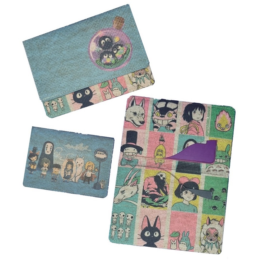 Carteira (Porta Cartões) Studio Ghibli Azul (Naoko, Sheeta, San, Sophie ...
