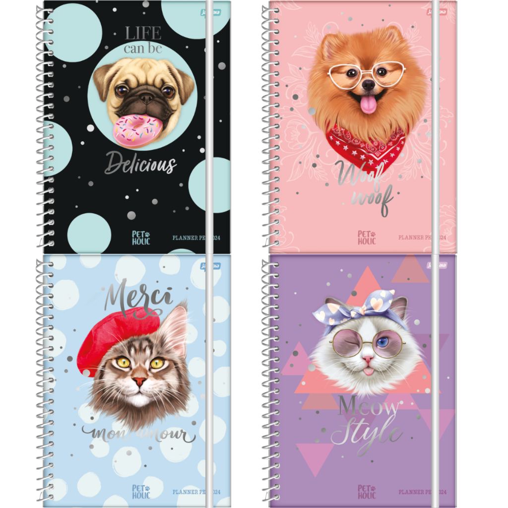 Agenda Planner 2024 para Pets Gatos Cachorros Planejamento Rotina ...