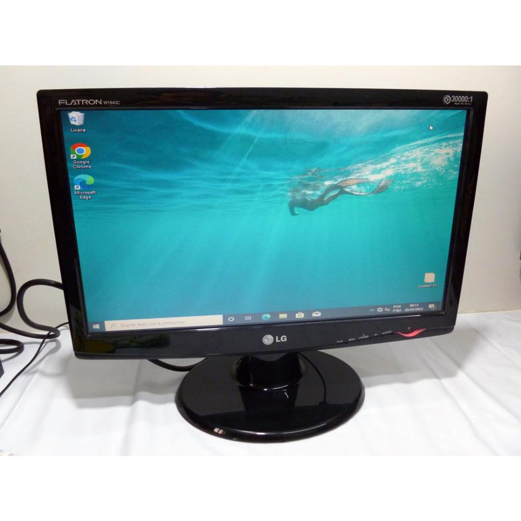 monitor para computador pc lg 19 pol w1943c com cabos | Shopee Brasil