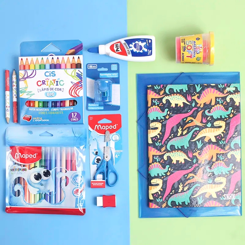 Kit de Material Escolar Masculino Completo Educação Infantil e ...