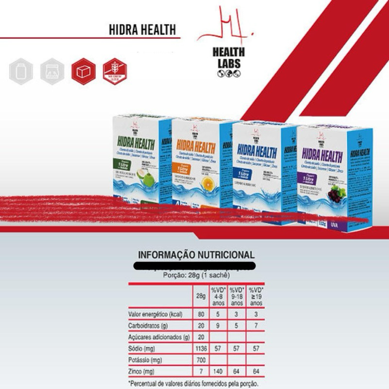 Soro de Reidratação corporal HIDRA HEALTH (1 Sachê) - Melhora o Preço
