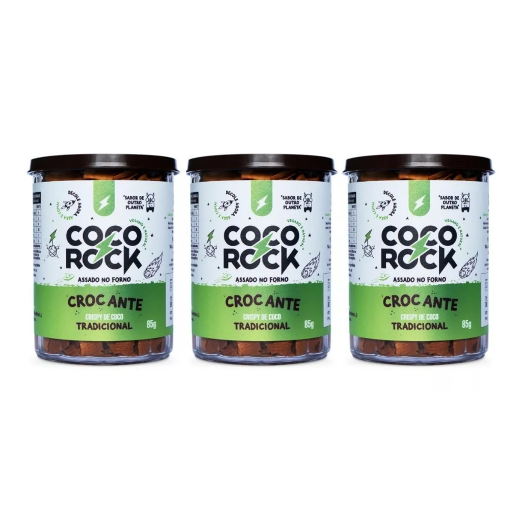 Kit C/ 3 Coco Rock Crispy De Coco - Tradicional (coco Chips) | Shopee ...