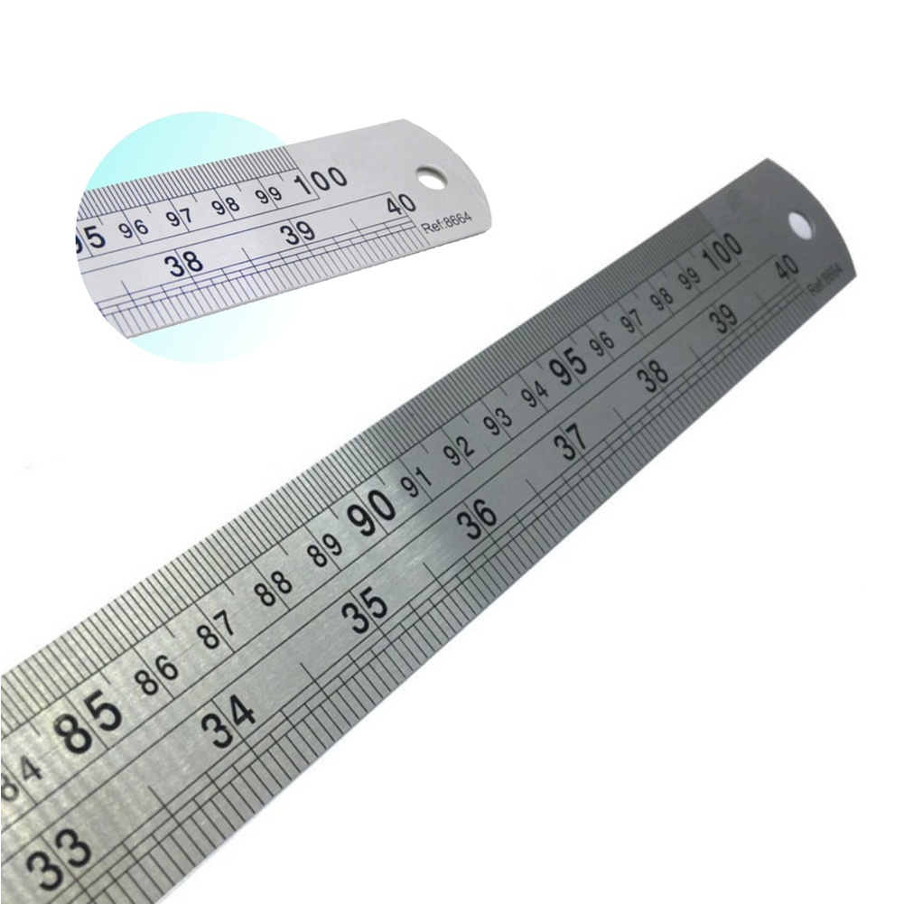 Régua Aço Inox Metal Medidas Em Centímetros e Milímetros - Régua Inox ...