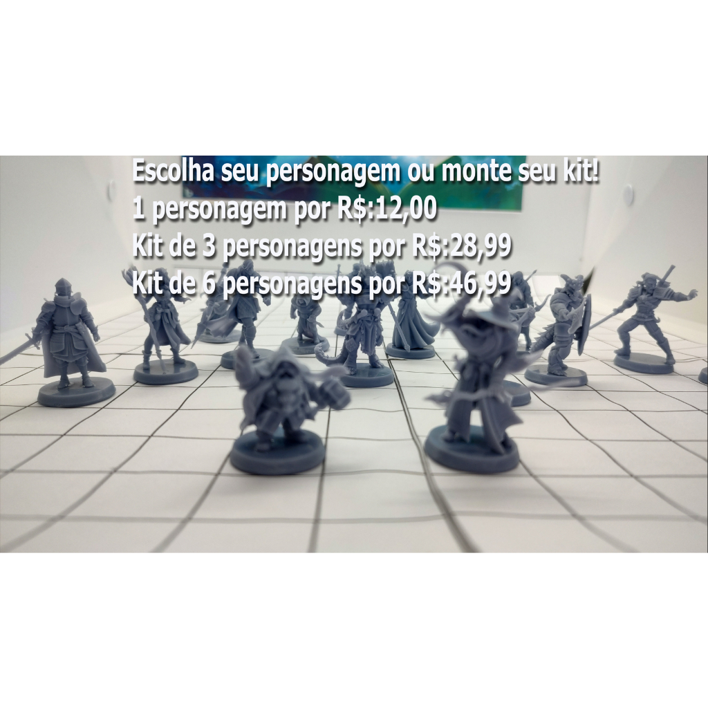 D&D/DnD Miniaturas RPG de mesa Heróis Varias classes 31 opções:Mago ...