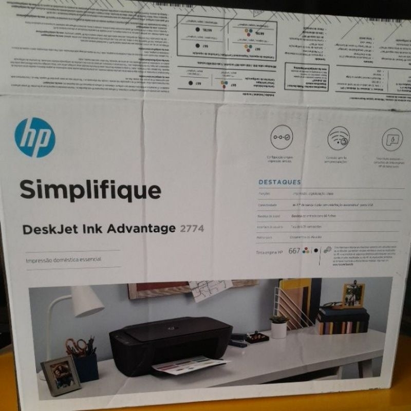 HP Deskjet Ink Advantage 2874 Wifi 2 em 1 Impressora e Digitalizadora ...